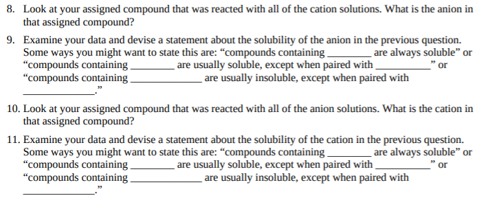 Solved 8. Look at your assigned compound that was reacted | Chegg.com