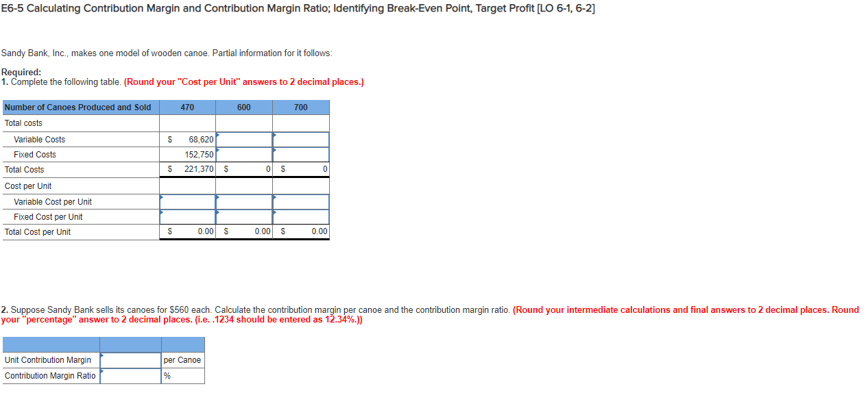 Solved E6-5 Calculating Contribution Margin and Contribution | Chegg.com