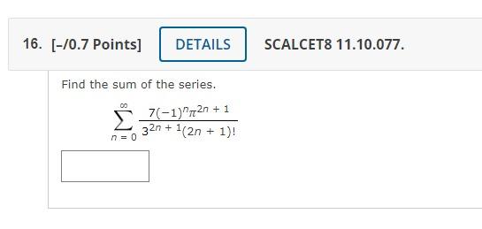 Solved Find the sum of the series. | Chegg.com
