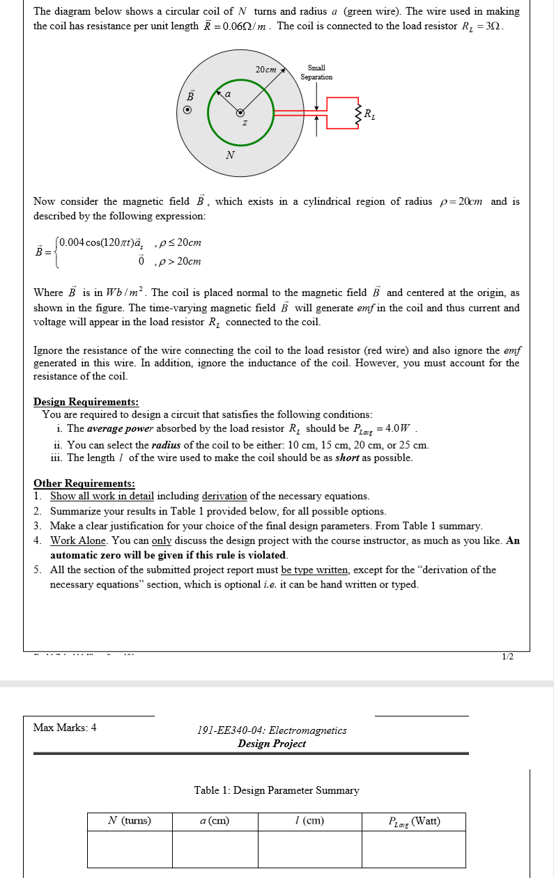 The diagram below shows a circular coil of N turns | Chegg.com