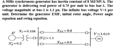 Solved A 50Hz synchronous generator has inertia constant of | Chegg.com