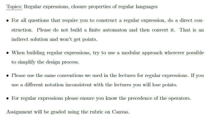 Topics: Regular expressions, closure properties of | Chegg.com