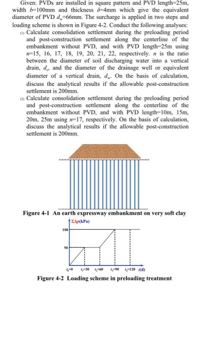 Given: PVDs are installed in square pattern and PVD | Chegg.com