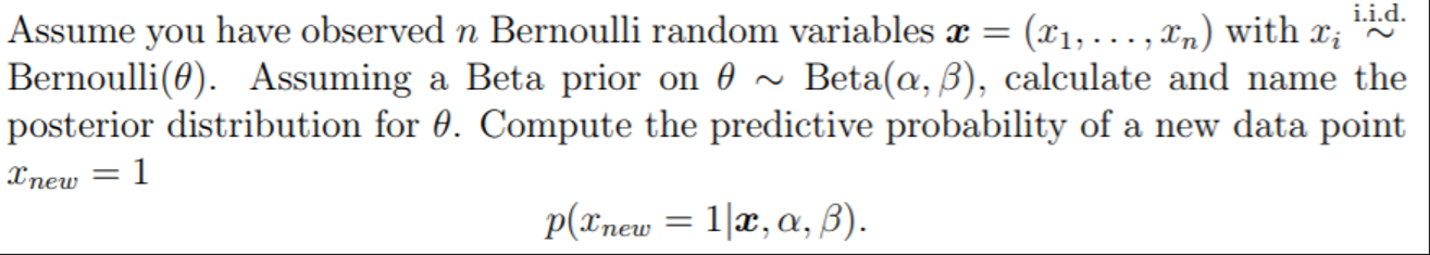 Solved i.i.d. = Assume you have observed n Bernoulli random | Chegg.com