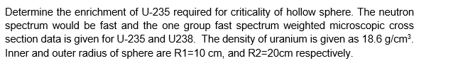 Determine the enrichment of U-235 required for | Chegg.com