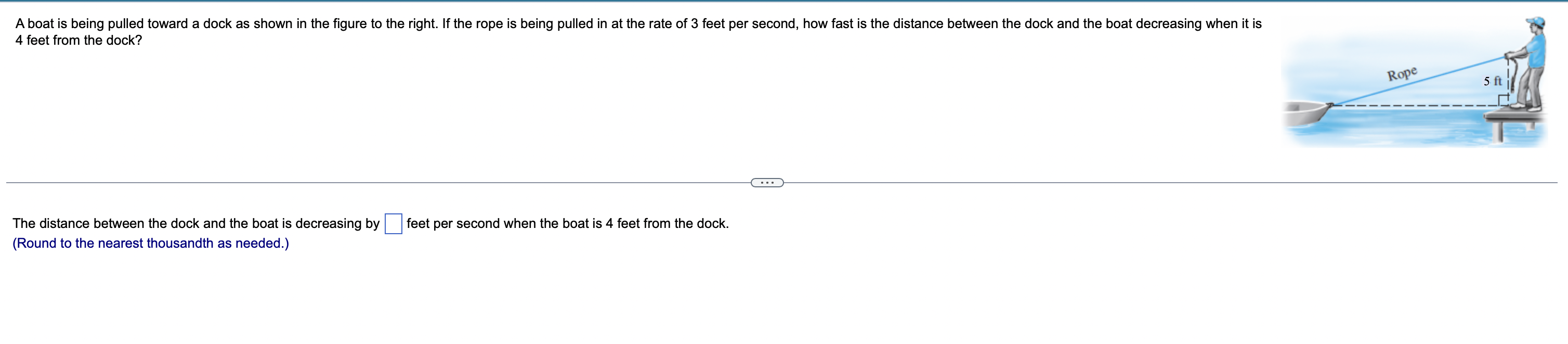 Solved A boat is being pulled toward a dock as shown in the | Chegg.com