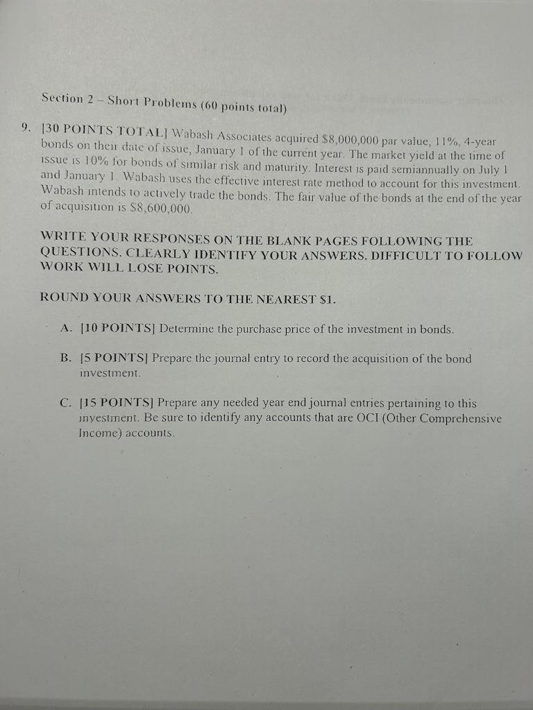 Solved Section 2 - Short Problems (60 points total) 9. 130 | Chegg.com