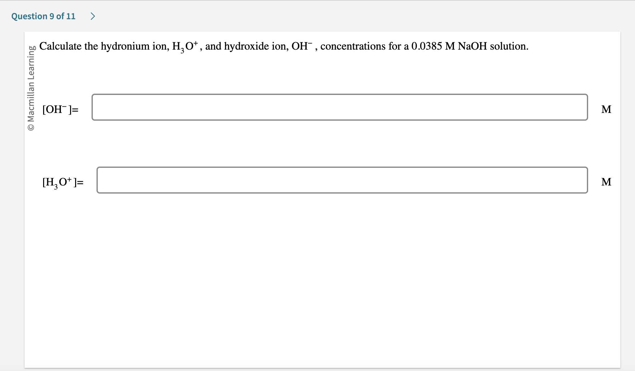 Solved Calculate the hydronium ion, H3O+, and hydroxide ion, | Chegg.com