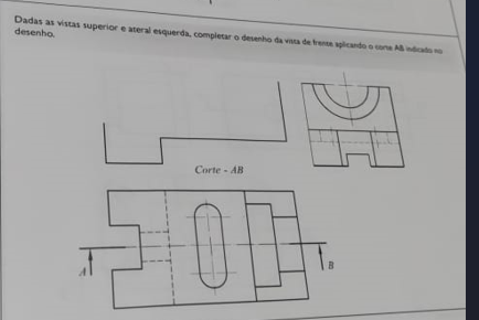 Solved Given the top and left side views, complete the | Chegg.com