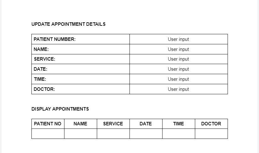 Solved Create a Dental Appointment System using Python code | Chegg.com