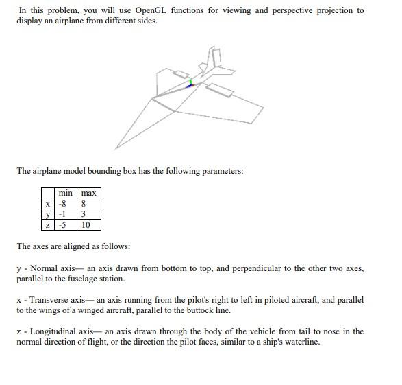 /* view_airplane.c - OpenGL airplane viewer * * | Chegg.com