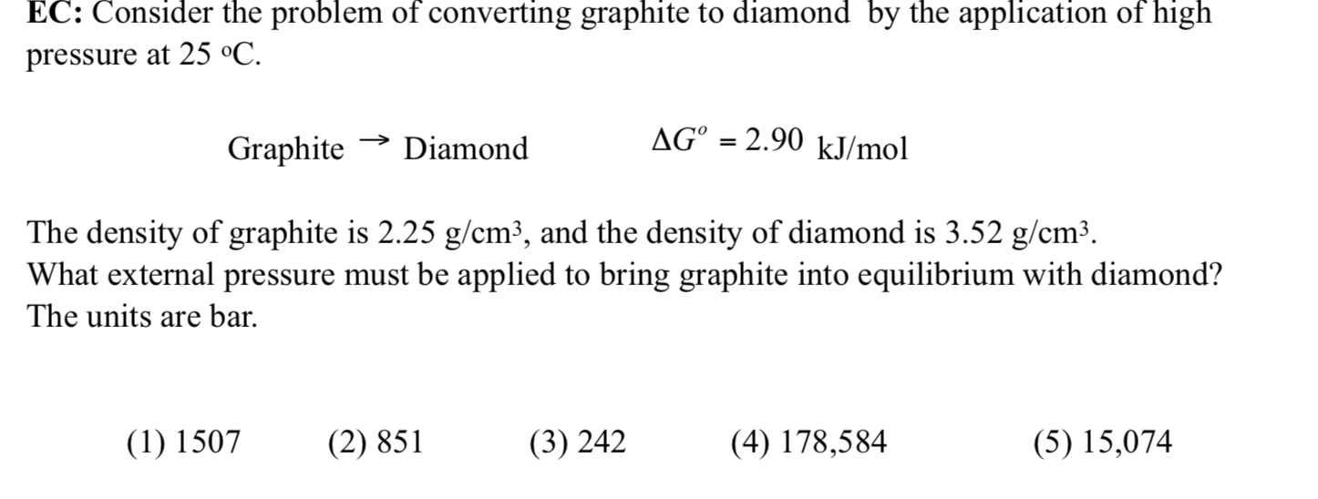 Solved EC: Consider the problem of converting graphite to | Chegg.com