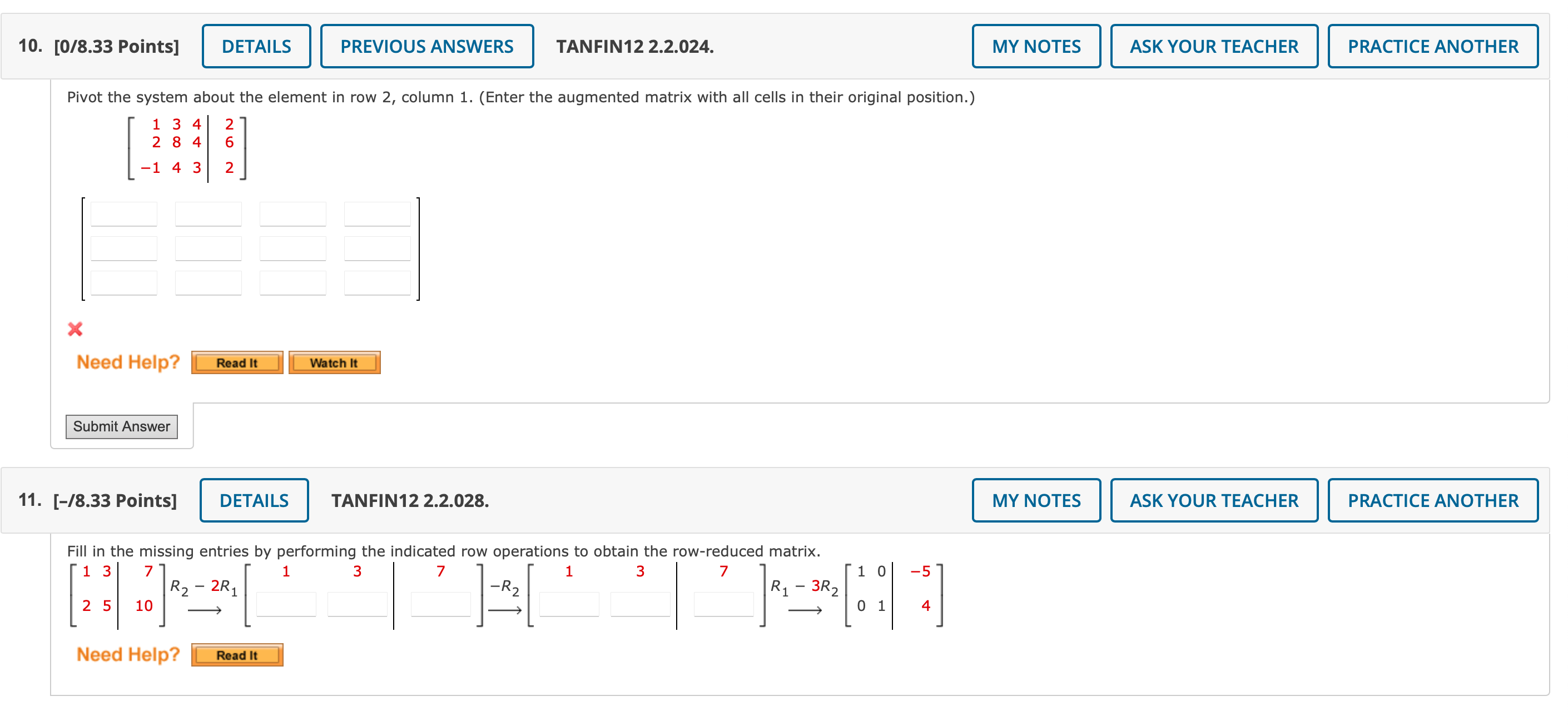 Solved TANFIN12 2.2.024. Pivot the system about the element | Chegg.com