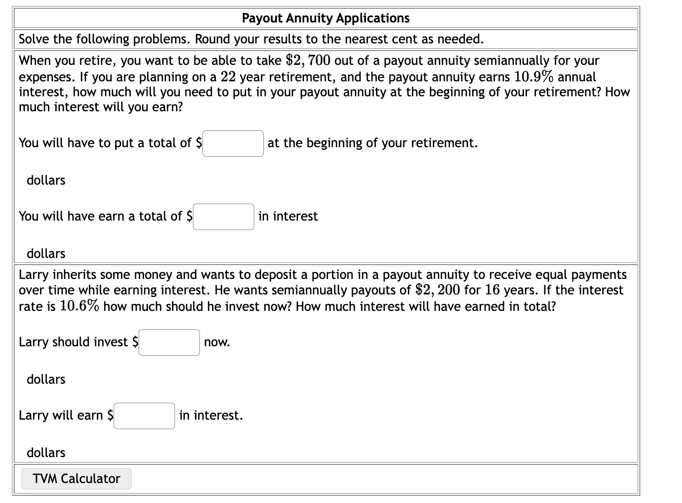 Solved Payout Annuity Applications Solve the following | Chegg.com