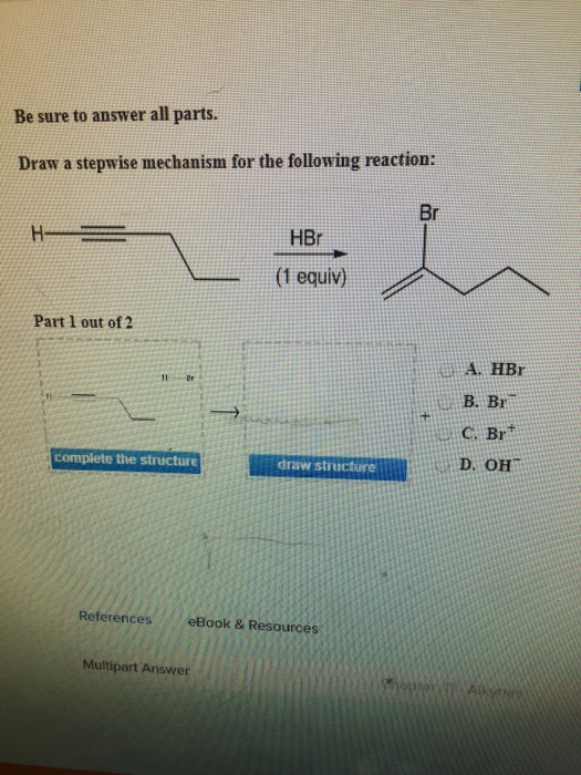 Solved Be sure to answer all parts. Draw a stepwise | Chegg.com