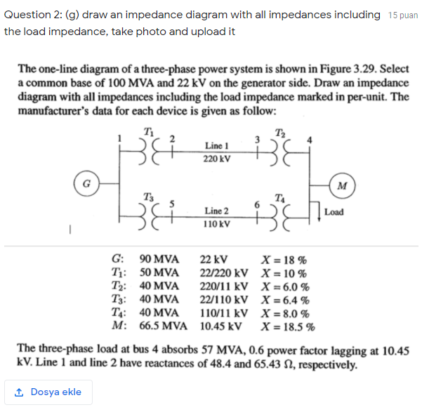 Solved Question 2: (g) draw an impedance diagram with all | Chegg.com