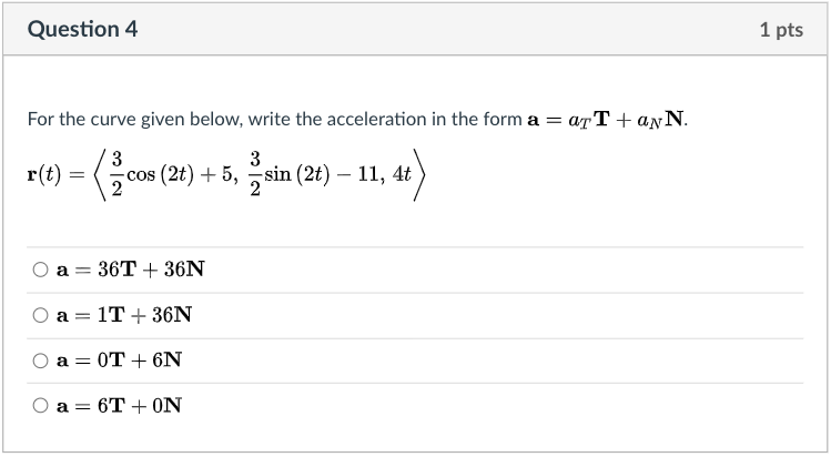 Solved Question 4 1 pts For the curve given below, write the | Chegg.com