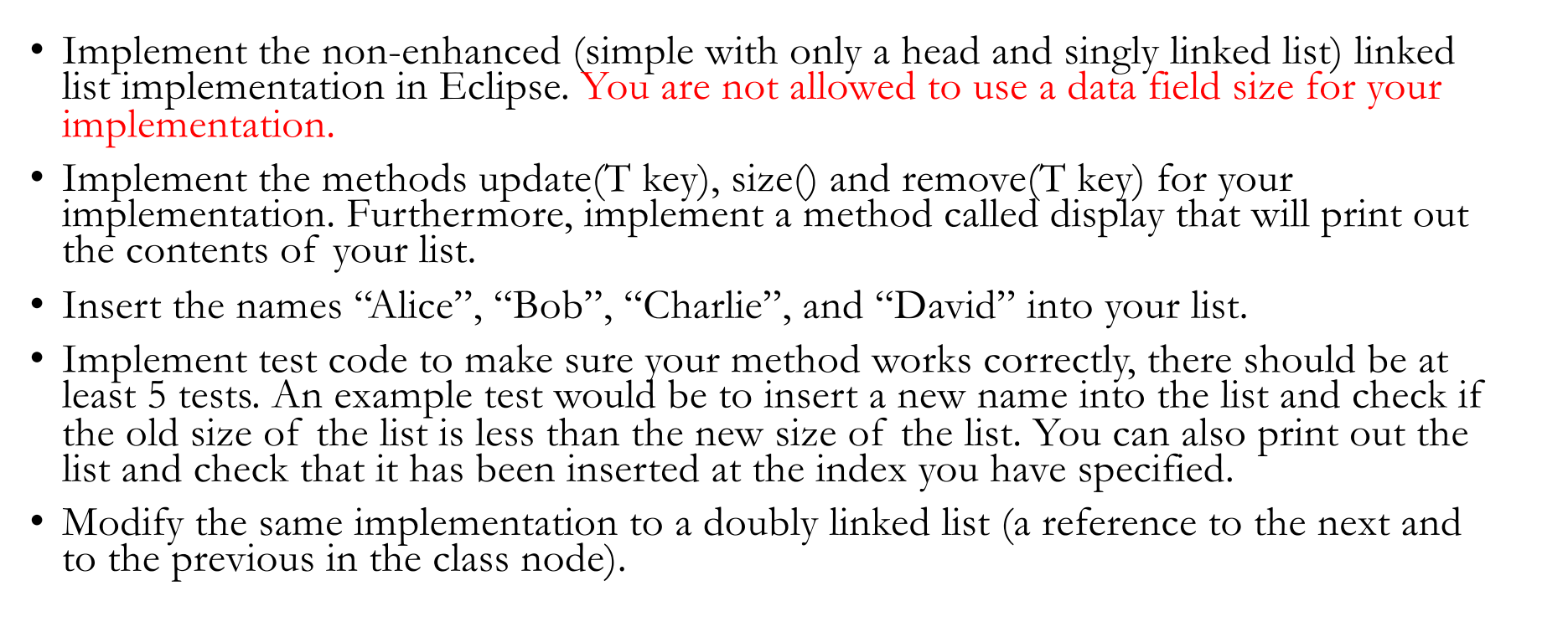 In Java, Implement the non-enhanced (simple with only | Chegg.com