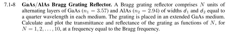 GaAs/AlAs Bragg Grating Reflector. A Bragg grating | Chegg.com