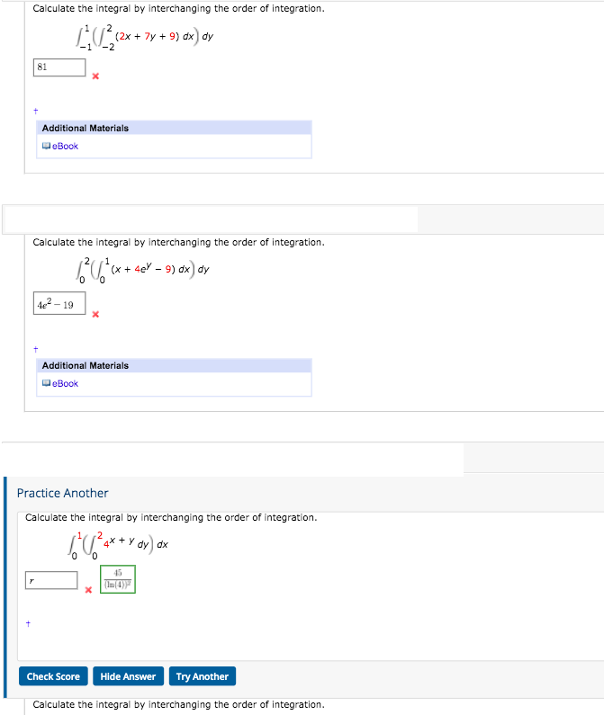 Solved Calculate the integral by interchanging the order of | Chegg.com