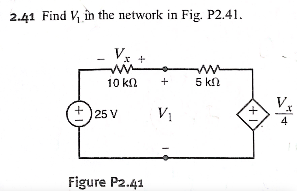 Solved 2.41 Find V1 in the network in Fig. P2.41. Figure | Chegg.com