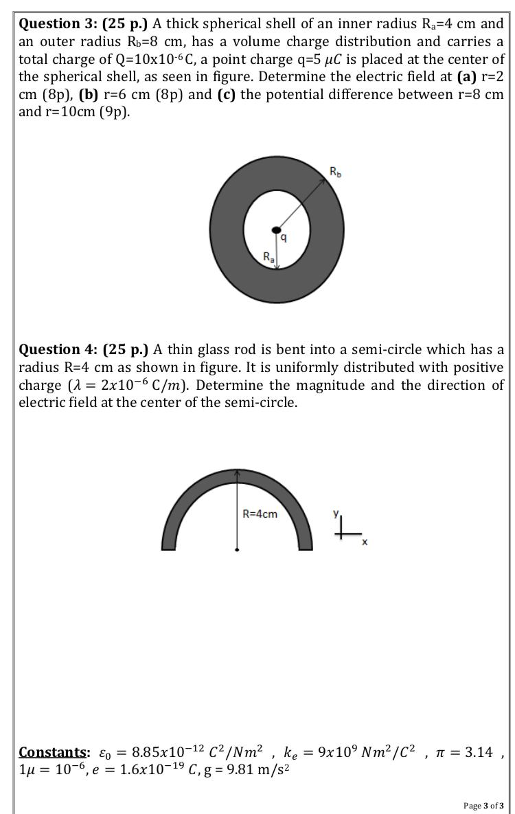 Solved Question 3: (25 p.) A thick spherical shell of an | Chegg.com