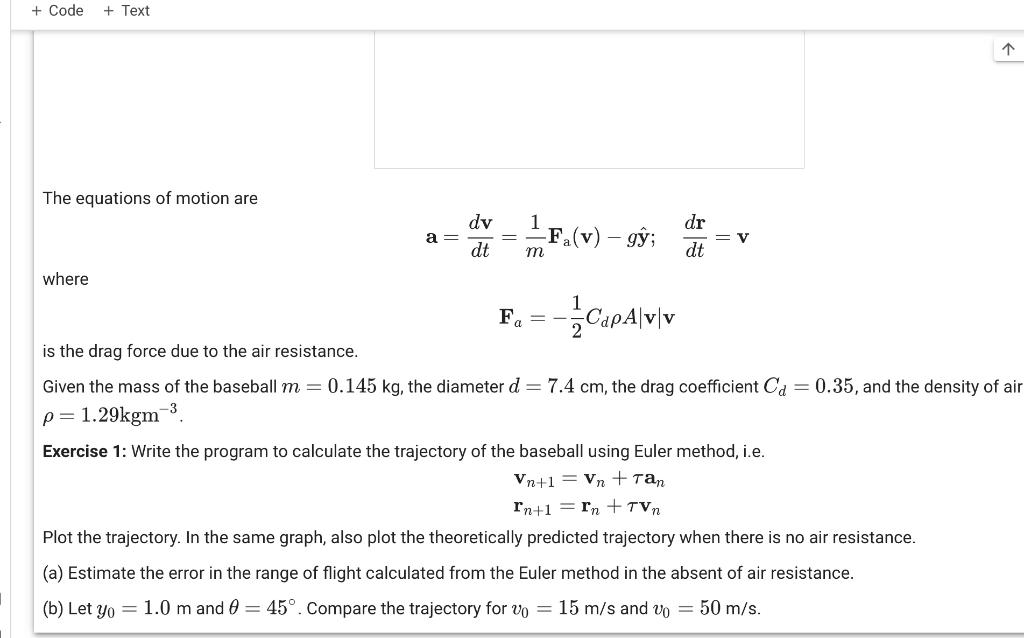 Solved Q1. Projectile motion [ 25 points] In Lecture 7 Ex.1, | Chegg.com