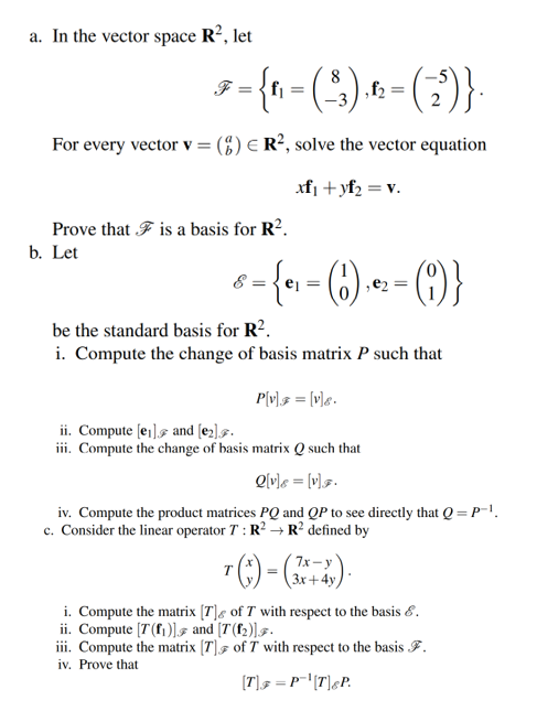 Solved a. In the vector space R², let - {₁₁ = (-³3). ₁2 = | Chegg.com