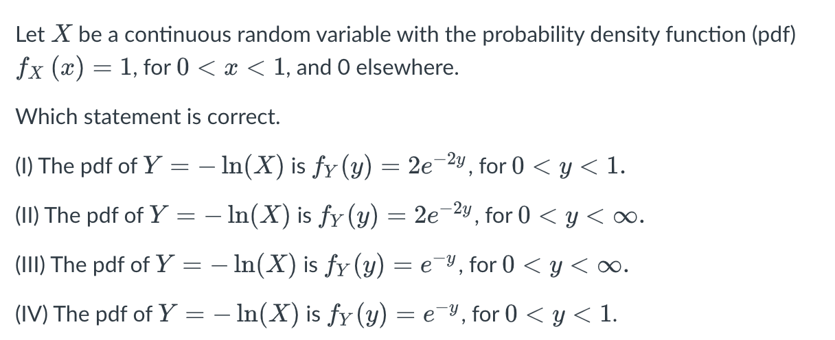 Solved Let X be a continuous random variable with the | Chegg.com