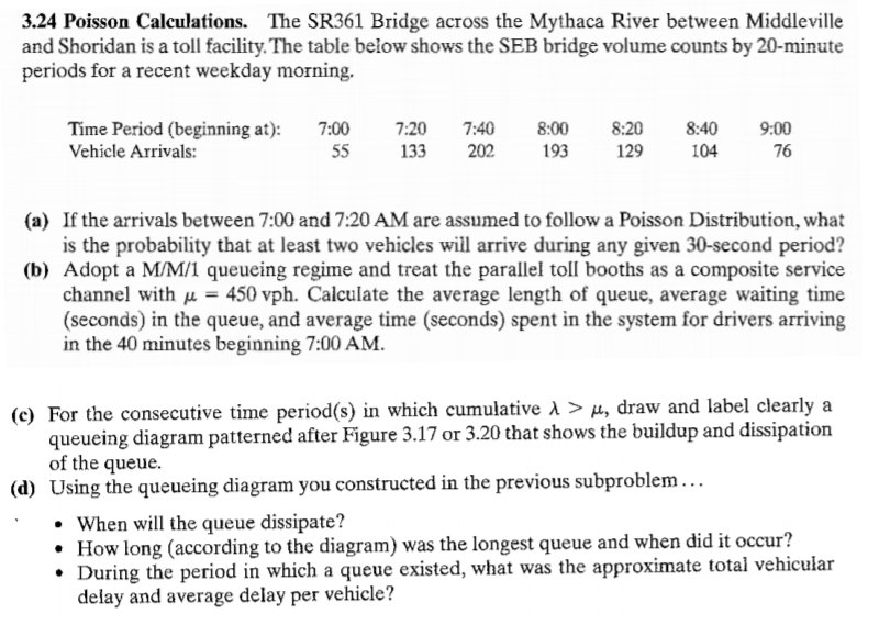 3.24 Poisson Calculations. The SR361 Bridge across | Chegg.com