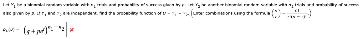 Solved Let Y1 be a binomial random variable with na trials | Chegg.com