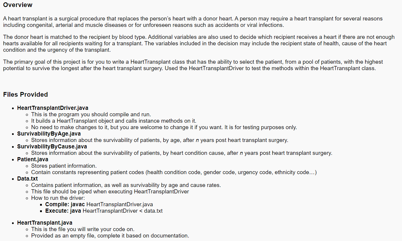 Solved Heart Transplant −80 course points This assignment | Chegg.com