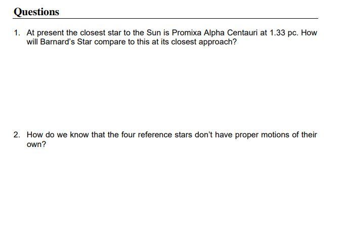 Proper Motion of a Star In this exercise you will | Chegg.com