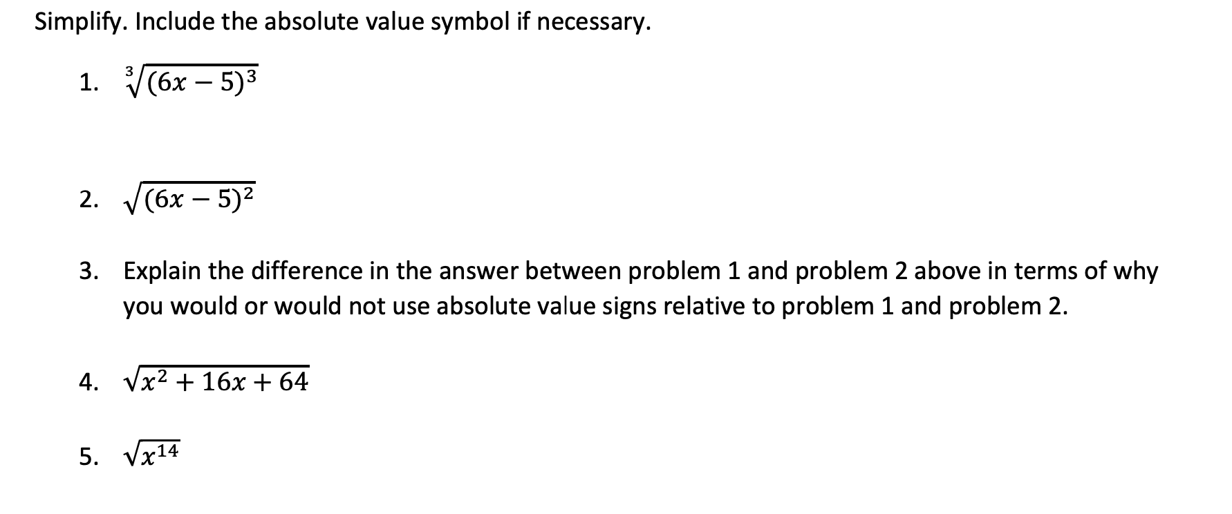 Solved Simplify. Include the absolute value symbol if | Chegg.com