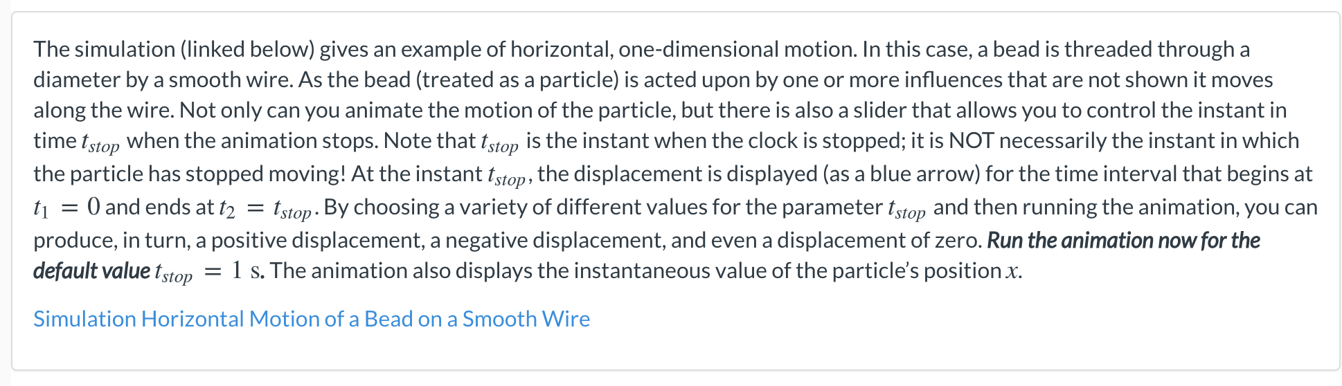 The simulation (linked below) gives an example of | Chegg.com