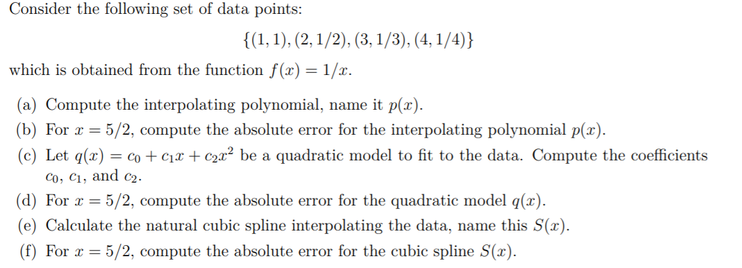 Consider the following set of data points: {(1, 1), | Chegg.com