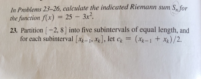 Solved In Problems 23-26, calculate the indicated Riemann | Chegg.com