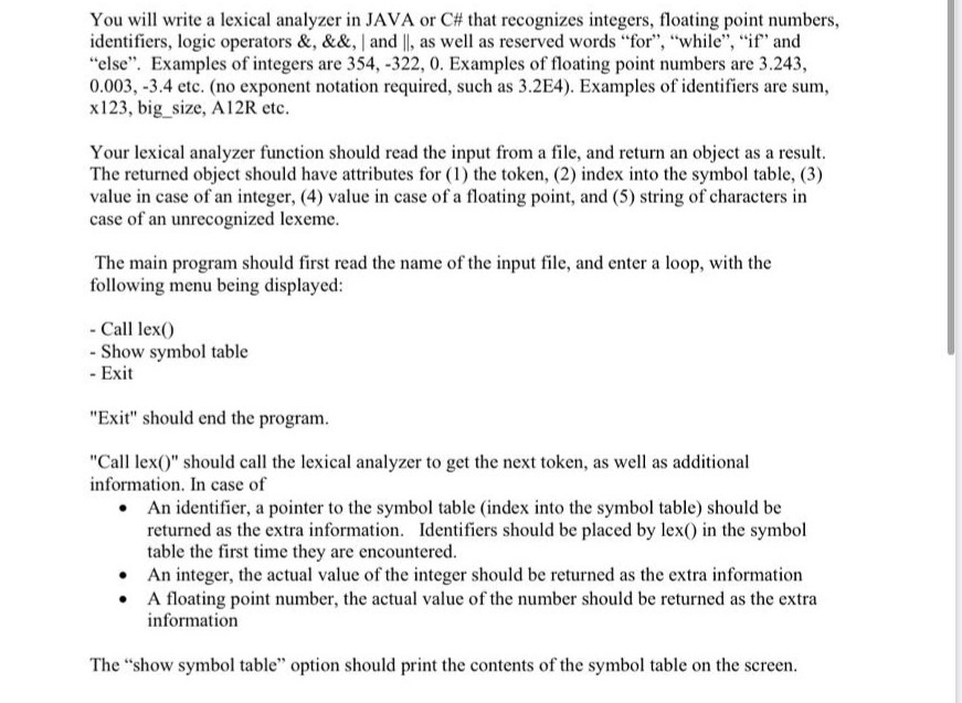 2 information. In case of • An identifier, a pointer | Chegg.com