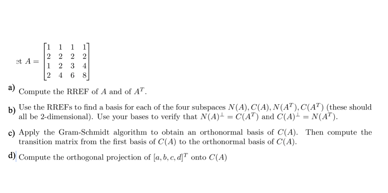 Solved Et A 1 2 1 2 1 1 1 2 2 2 2 3 4 4 6 8 A Compute The