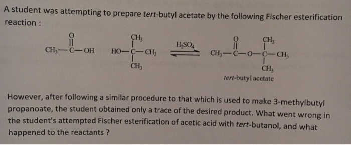 Solved A student was attempting to prepare tert-butyl | Chegg.com