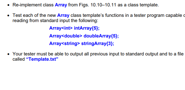 Solved • Re-implement class Array from Figs. 10.10–10.11 as | Chegg.com Solved • Re-implement class Array from Figs. 10.10–10.11 as | Chegg.com
