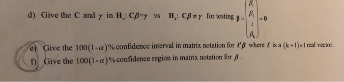 Notation of Multiple Linear Regression Model (1): | Chegg.com