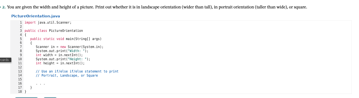 Solved You are given the width and height of a picture. | Chegg.com