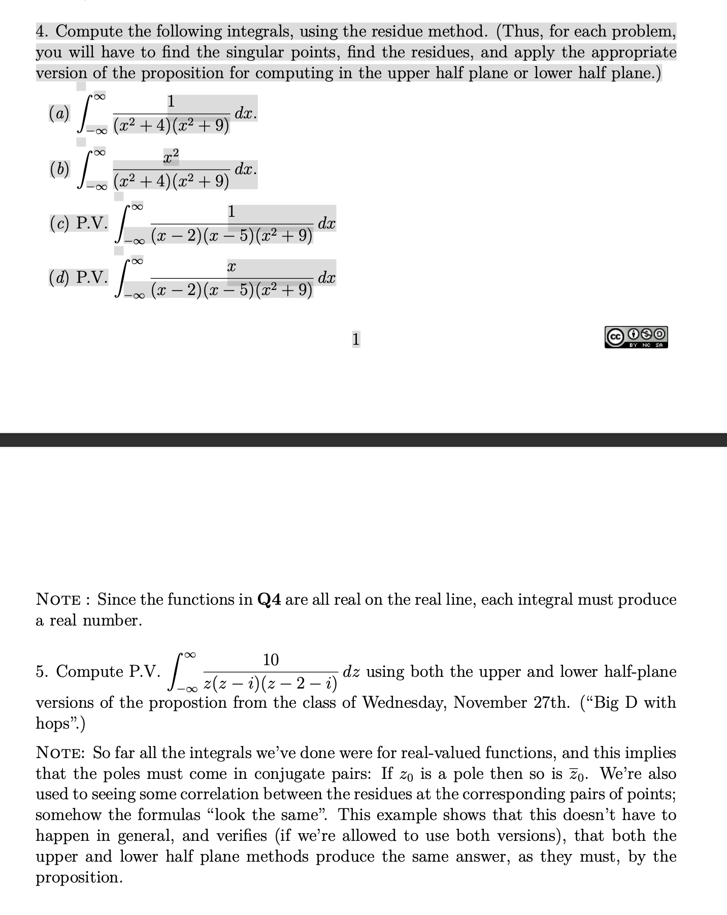 Solved 4. Compute the following integrals, using the residue | Chegg.com
