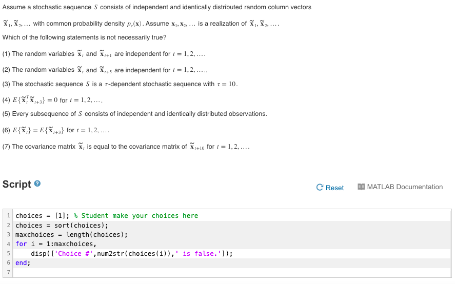 Assume a stochastic sequences consists of independent | Chegg.com