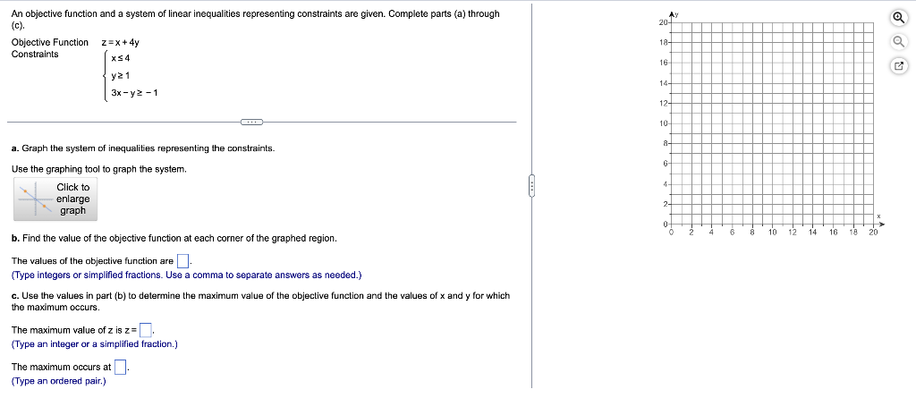 Solved AY 20- 1a An objective function and a system of | Chegg.com