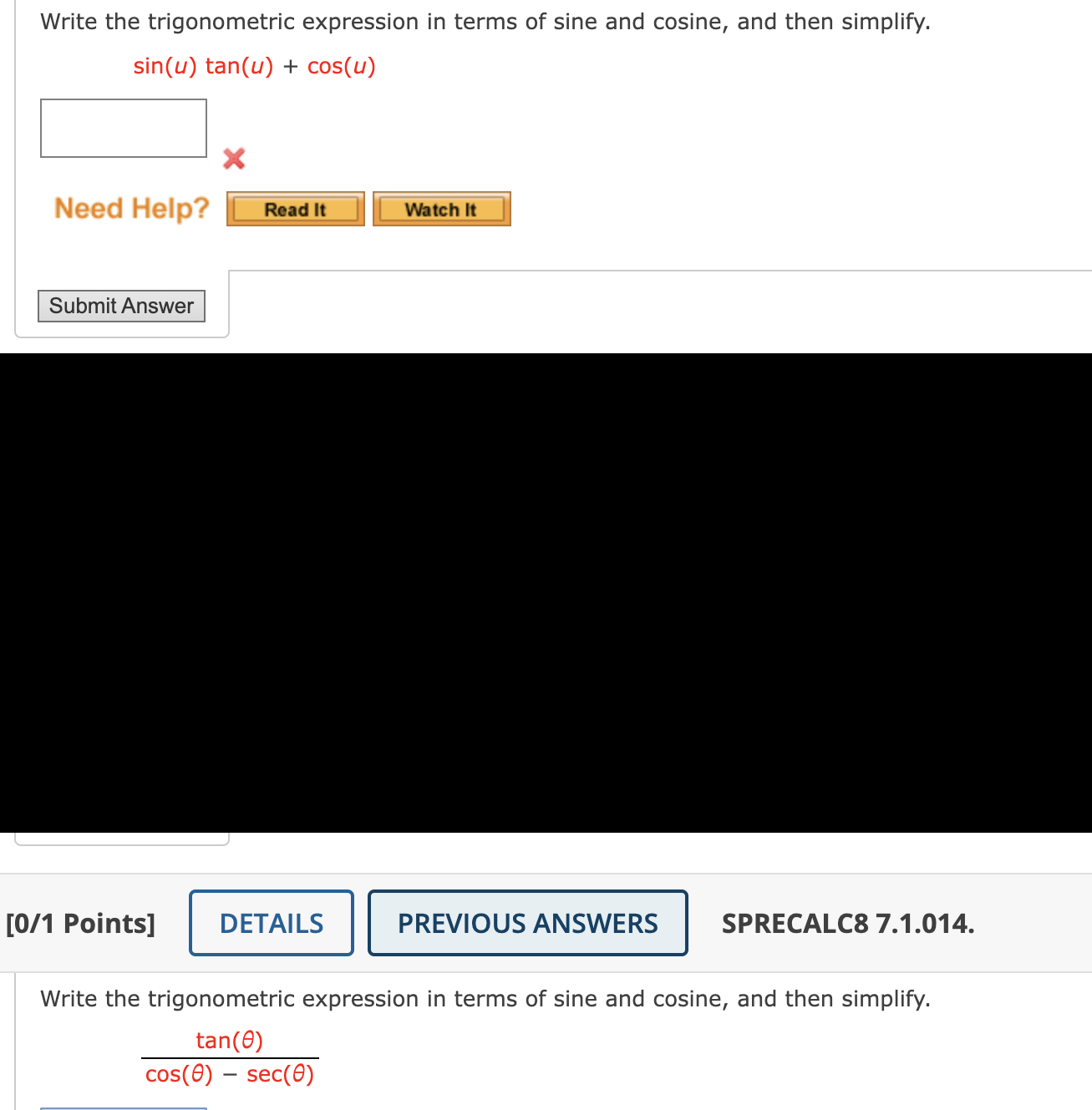 Solved Write the trigonometric expression in terms of sine | Chegg.com