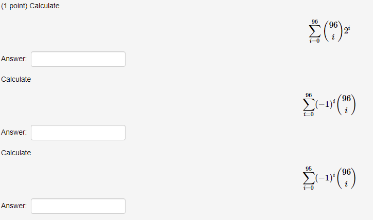 Solved (1 point) Calculate * Σ(0) -1 Answer: Calculate 13 * | Chegg.com