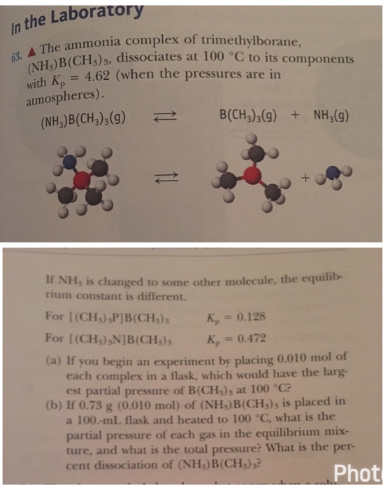 Solved The ammonia complex of trimethylborane, | Chegg.com