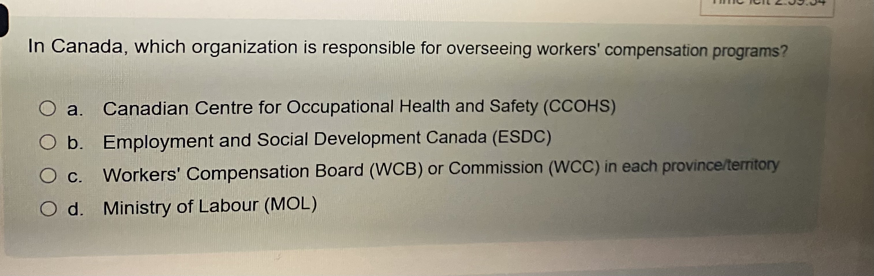 Solved In Canada, which organization is responsible for | Chegg.com